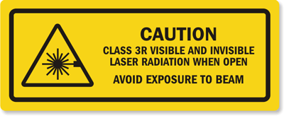 Caution Class 3R Visible And Invisible Laser Radiation Label, SKU: LB-0080