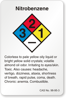 NFPA Nitrobenzene Label, SKU: LB-1591-094