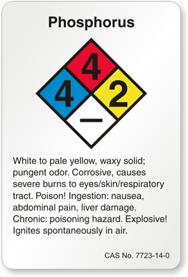 NFPA Phosphorus Label, SKU: LB-1591-107