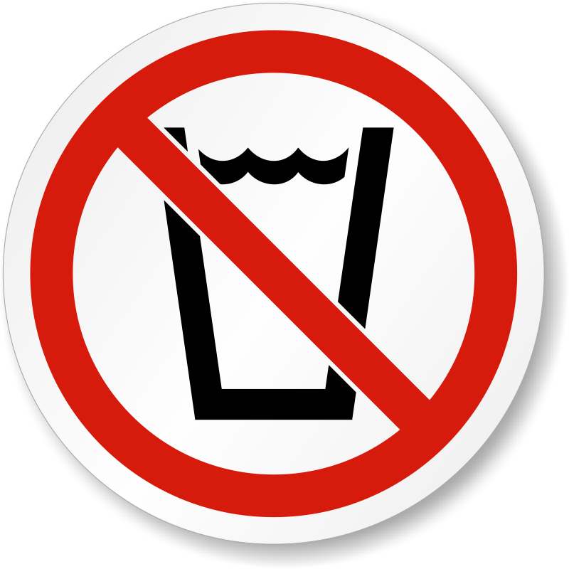 ISO No Drinking Label, SKU: LB-2196