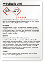 Medium GHS Hydrofluoric Acid Label, SKU: GHS-019-B