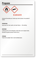 Large GHS Propane Flammable Gas Label, SKU: GHS-016-A
