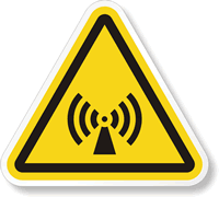 ISO W005 Non-Ionizing Radiation Electromagnetic Hazard Label, SKU: LB-0100